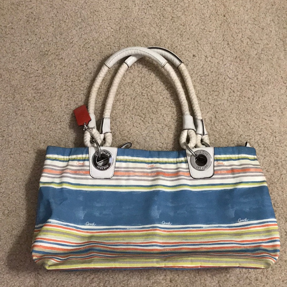 Coach Beach Zip Tote Purse Vacation Cruise - Gem